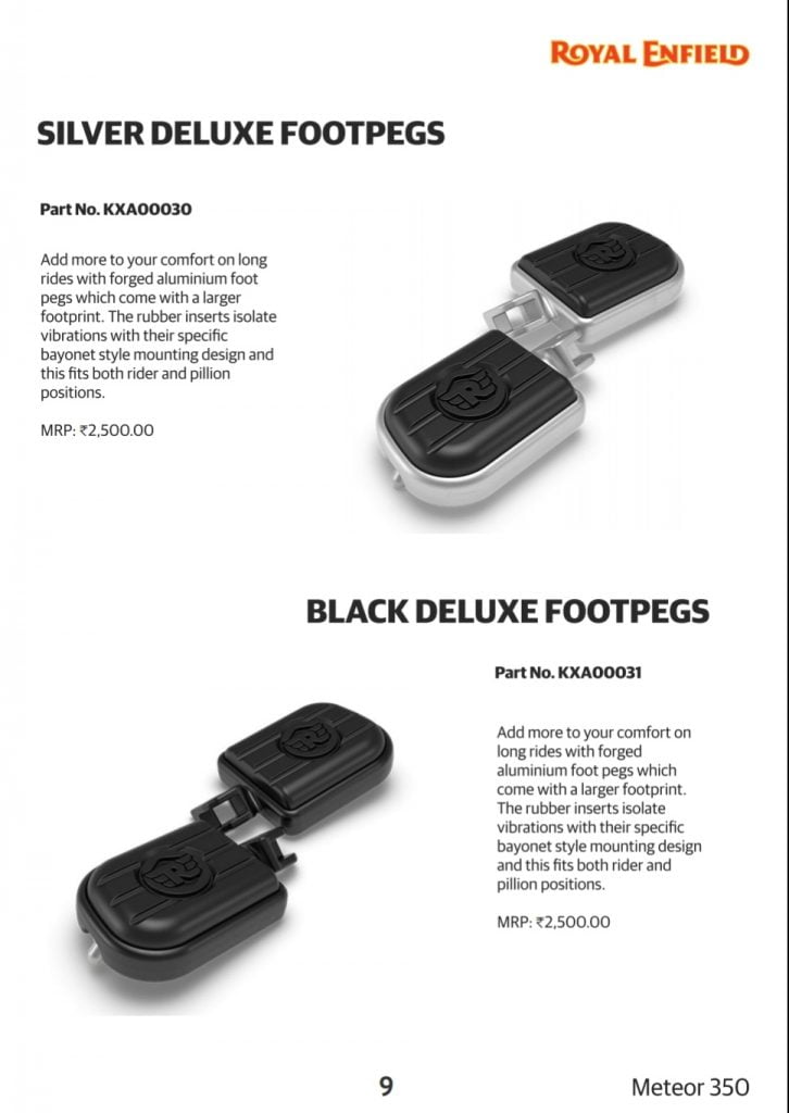 Original Deluxe Footpegs RE for Meteor/Interceptor/Himalayan - Black ...